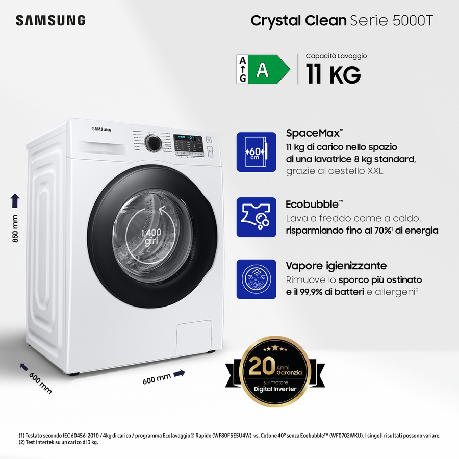SAMSUNG LAVATRICE 11 Kg CRYSTAL CLEAN - SAMSUNG - LAVATRICI - Showprice.it - E-commerce: Tv ...